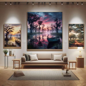 Louisiana Swamp Sunrise Wall Art – Serene Cajun Bayou Landscape - Etsy