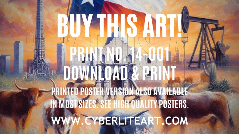 Printable Texas Art Collage: Lone Star State Landscape (digital ...
