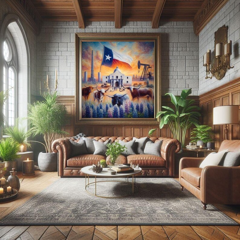 14-001 | Printable Texas Art | Texas Art Collage | Lone Star State Art ...