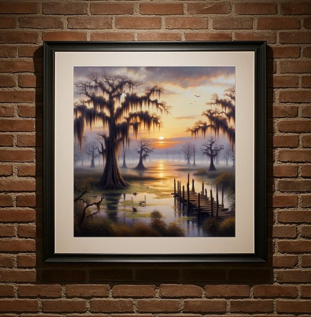 Louisiana Sunset Print: Southern Bayou Landscape Art (digital Download ...