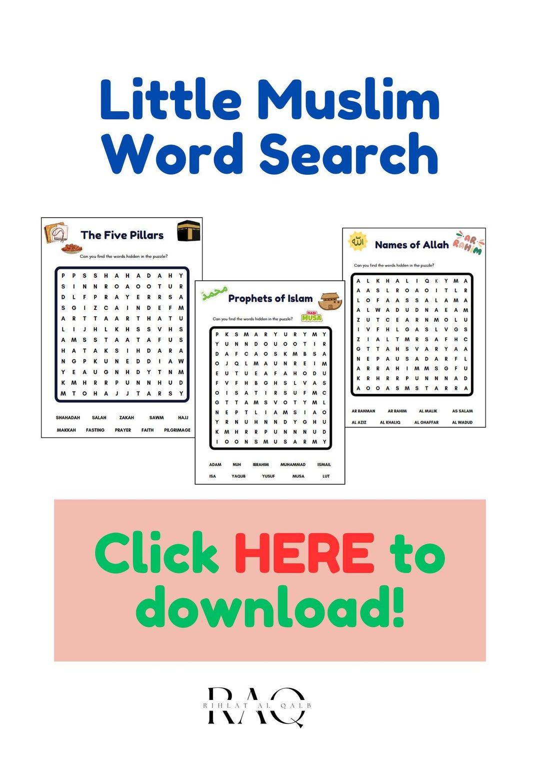 Little Muslim Word Search - Etsy
