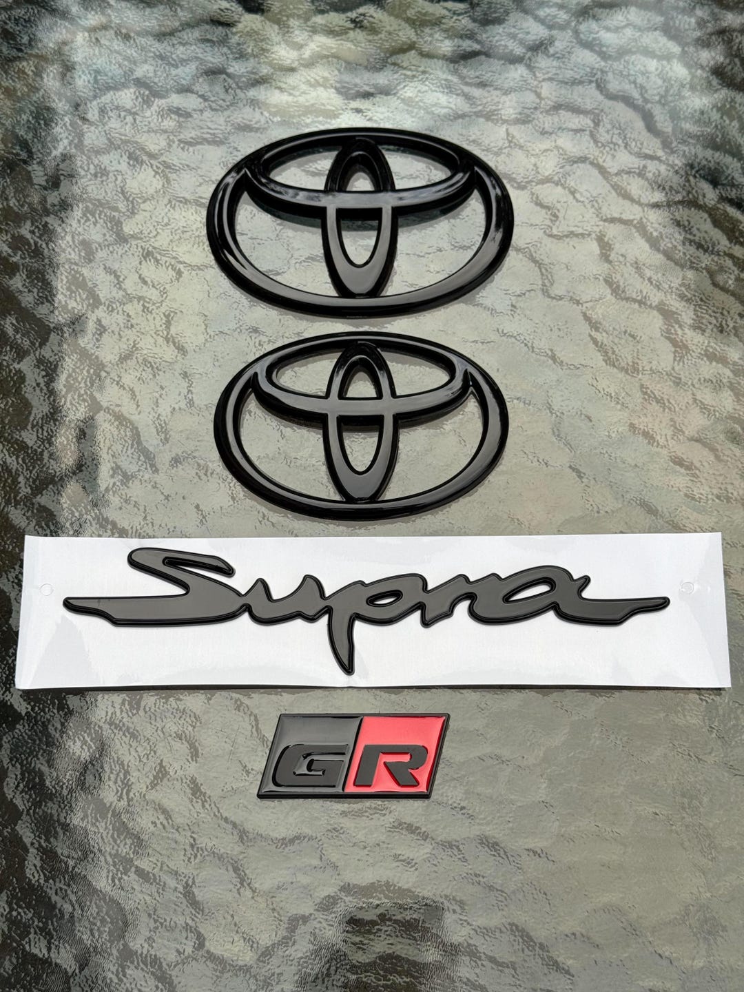 Toyota Supra Complete Emblem Blackout Badge Set - Gloss Black - Etsy