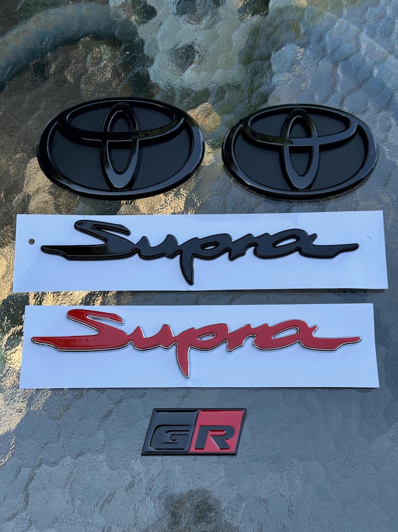 Toyota Supra Custom Complete Emblem Blackout Badge Set - Gloss Black - Etsy