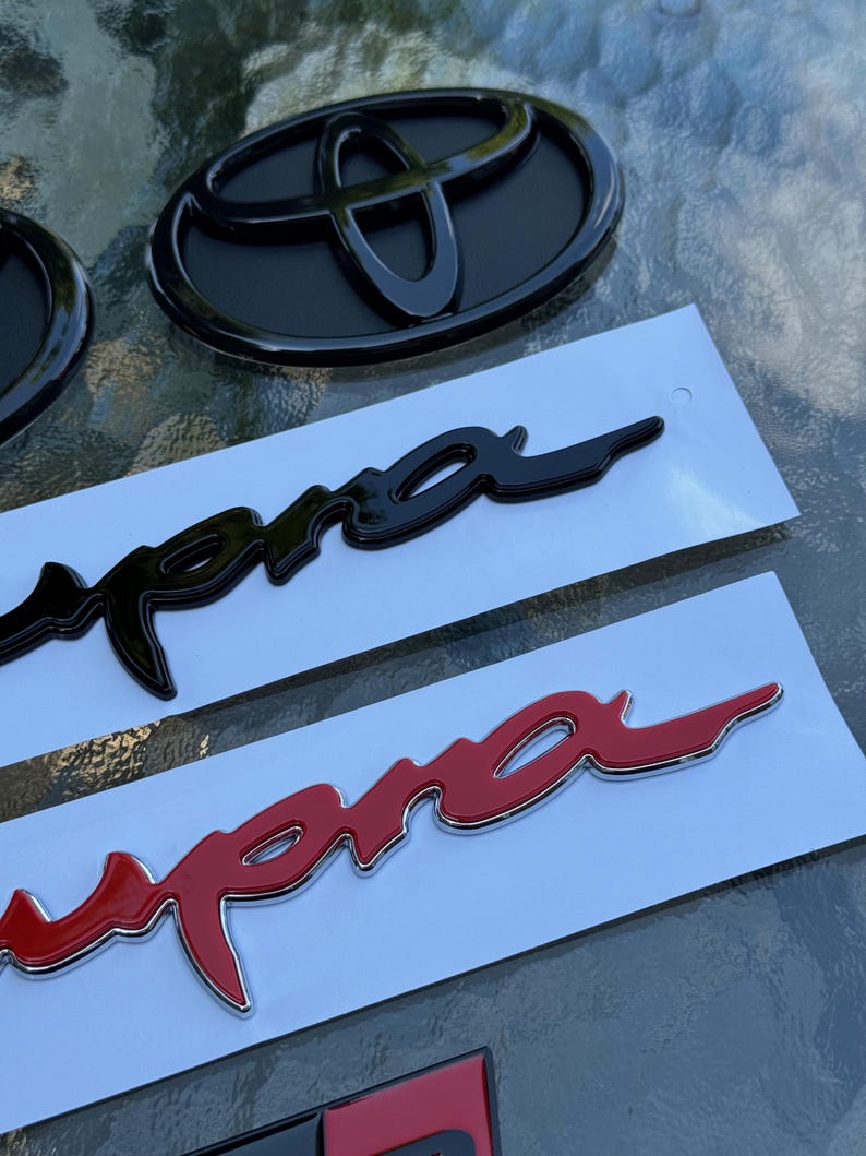 Toyota Supra Custom Complete Emblem Blackout Badge Set - Gloss Black - Etsy