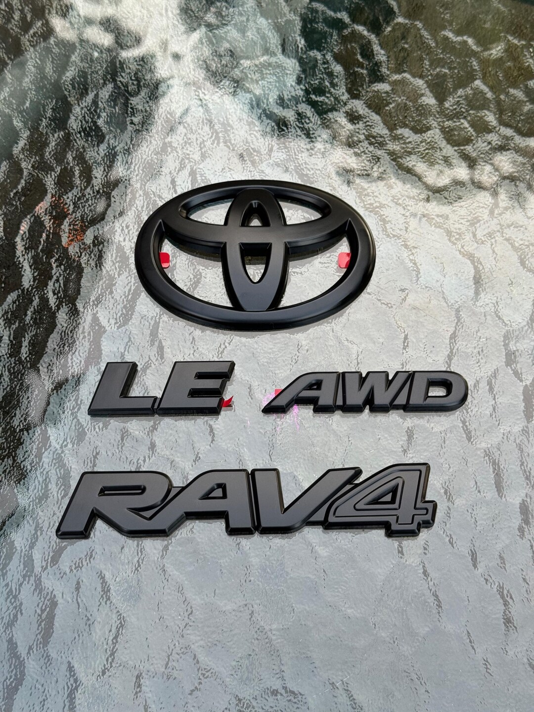 For Toyota RAV4: "le" & "awd" ONLY Matte Blackout Emblem Overlay (2019 ...