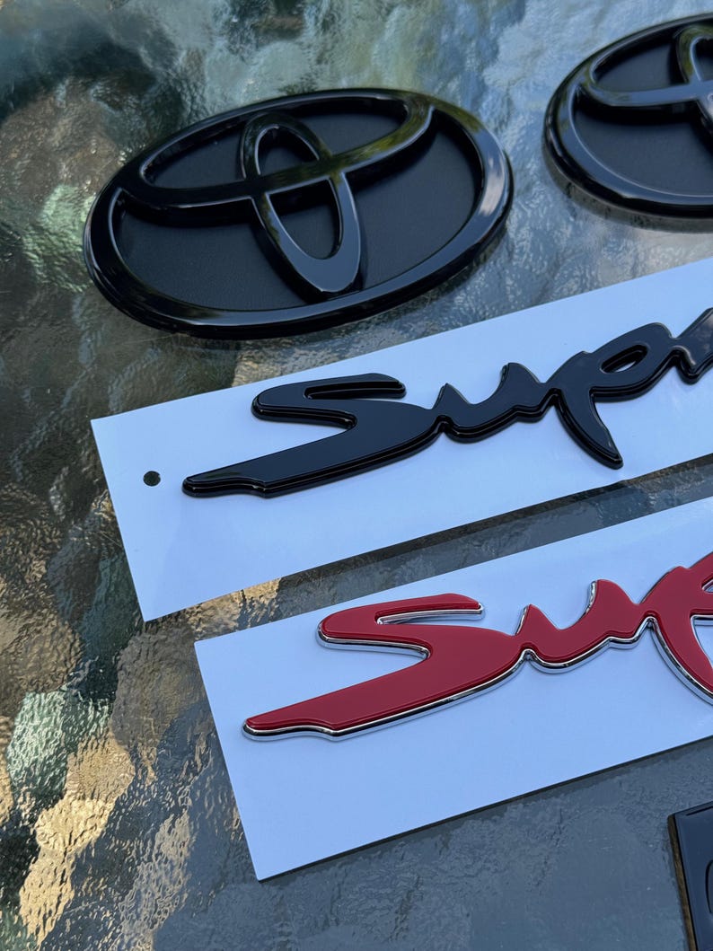 Toyota Supra Custom Complete Emblem Blackout Badge Set - Gloss Black - Etsy