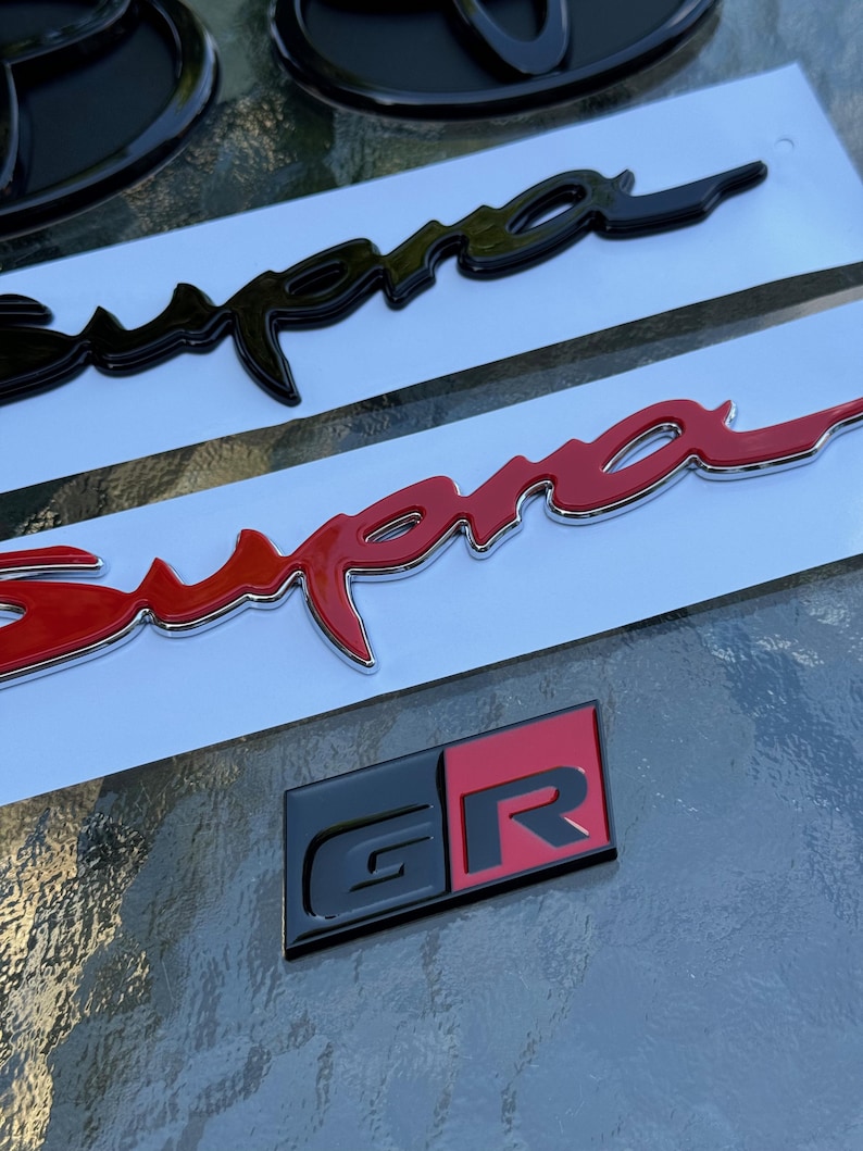Toyota Supra Custom Complete Emblem Blackout Badge Set - Gloss Black - Etsy