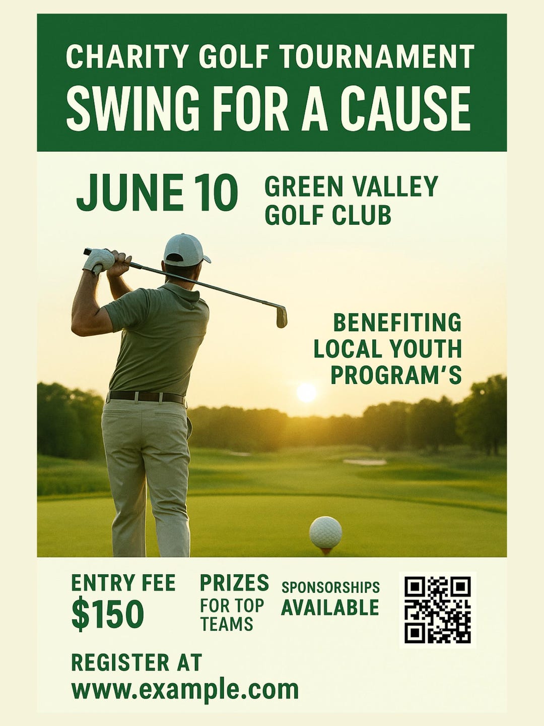 Golf Fundraiser Flyer Template - Etsy