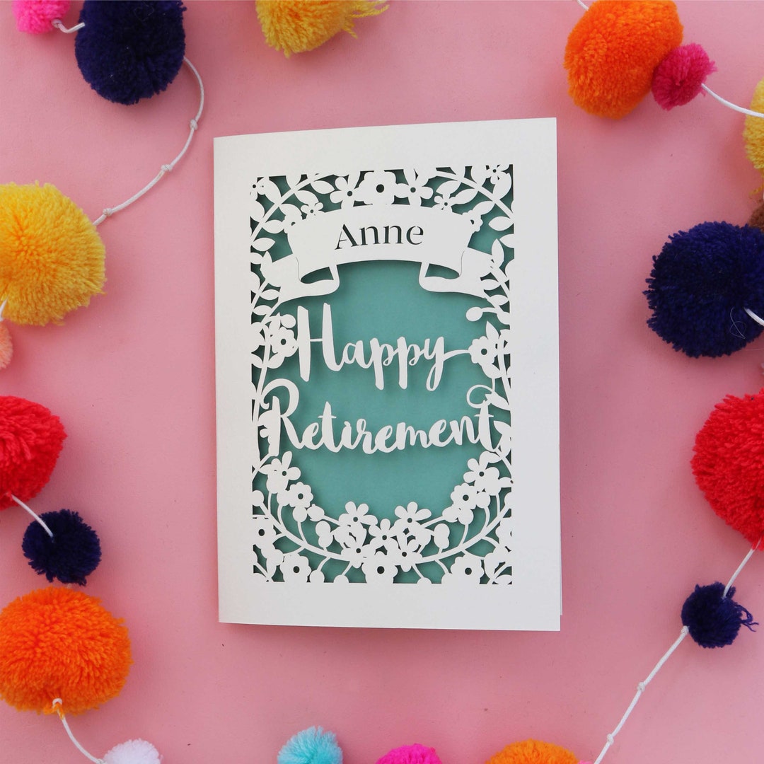Personalised Papercut Retirement Card, Laser Cut on Your Retirement ...