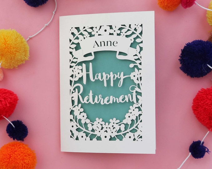 Happy Retirement Card Paper Cut Retirement Card Retirement Card Good