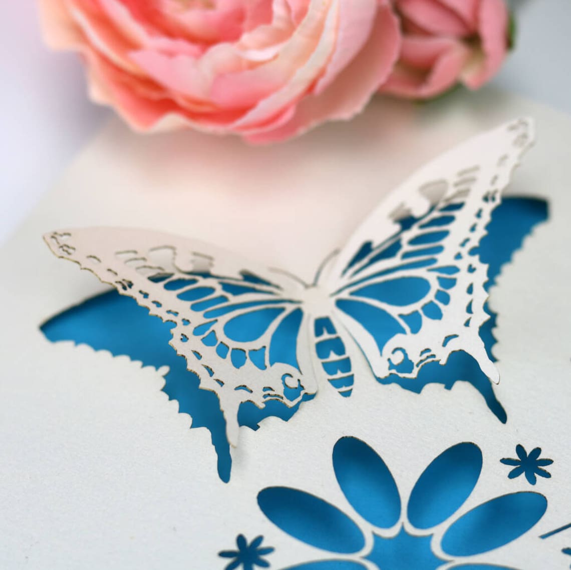 Laser Cut Butterfly Card Papercut Card for Friends All - Etsy