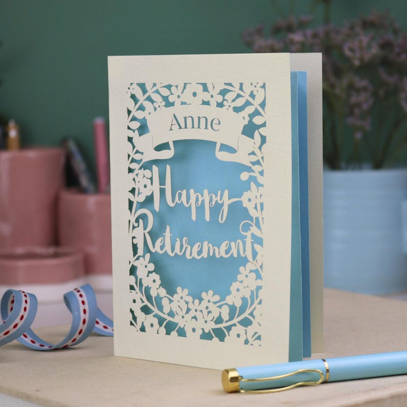 Personalised Papercut Retirement Card | Laser Cut - Etsy