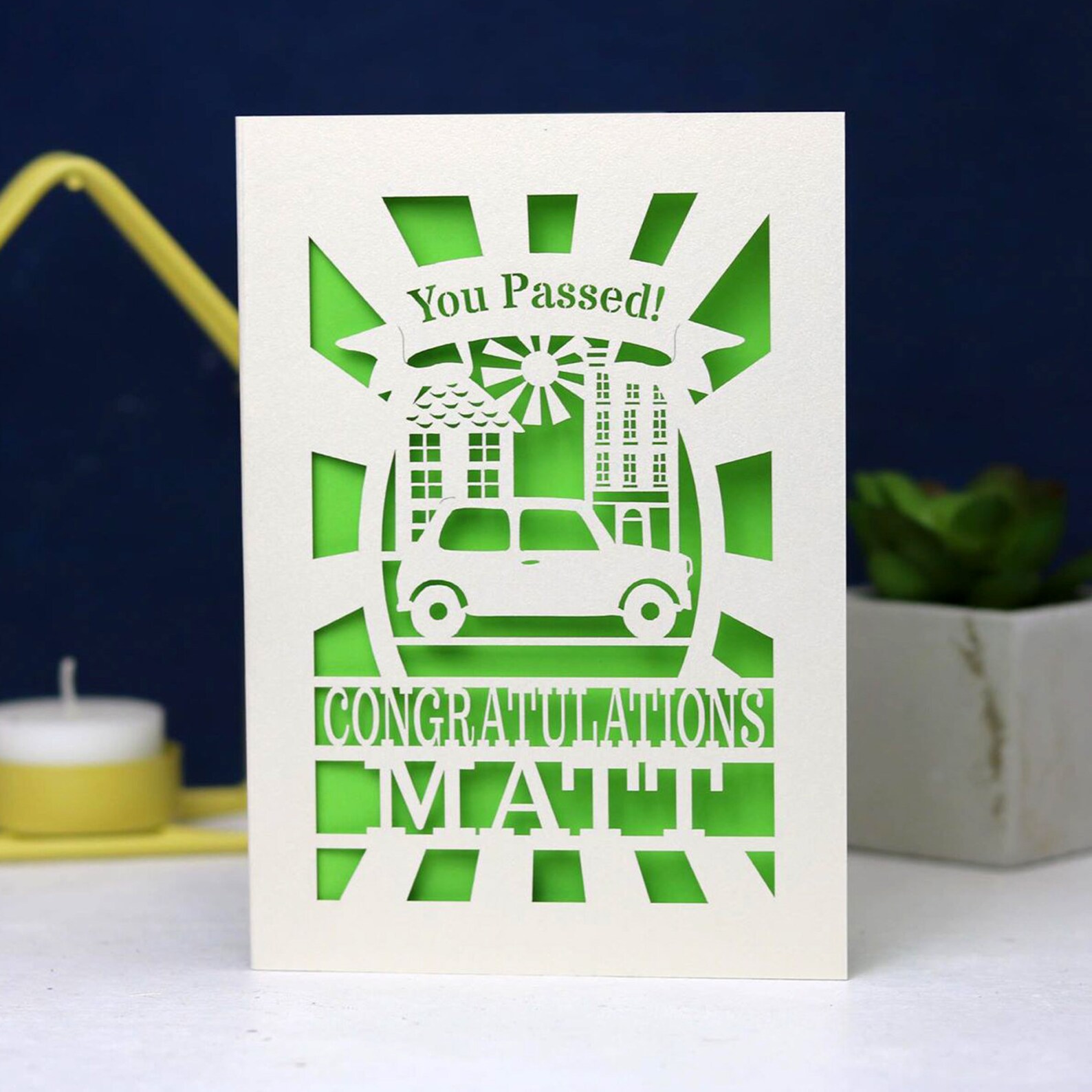 Personalised Papercut Driving Test Pass Card, Congratulations Laser Cut ...