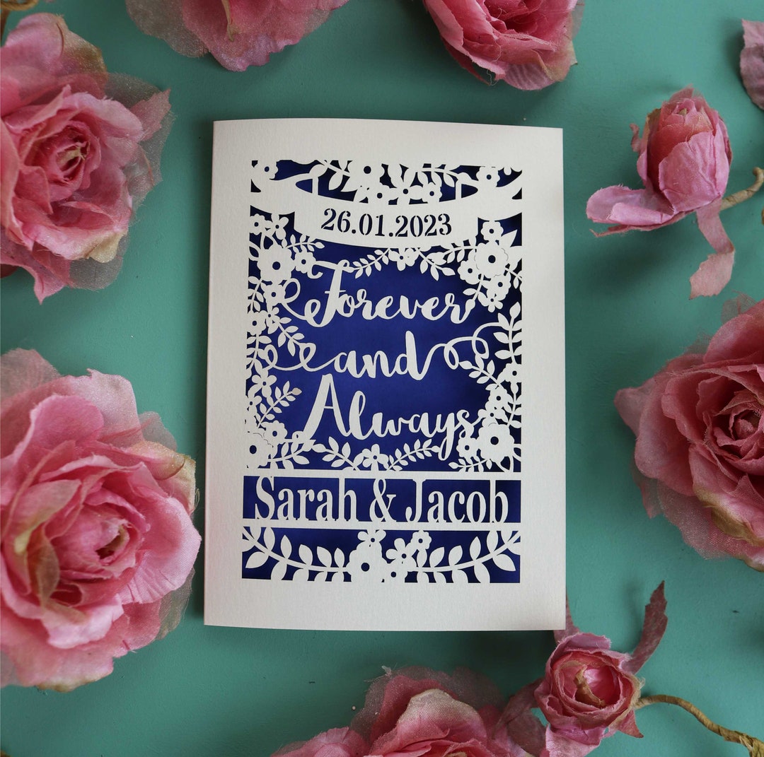 Personalised Laser Cut Papercut Wedding Engagement Anniversary Forever ...