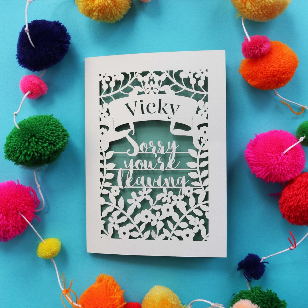 Personalised Leaving Card, Papercut Sorry You're Leaving Card, Sku ...