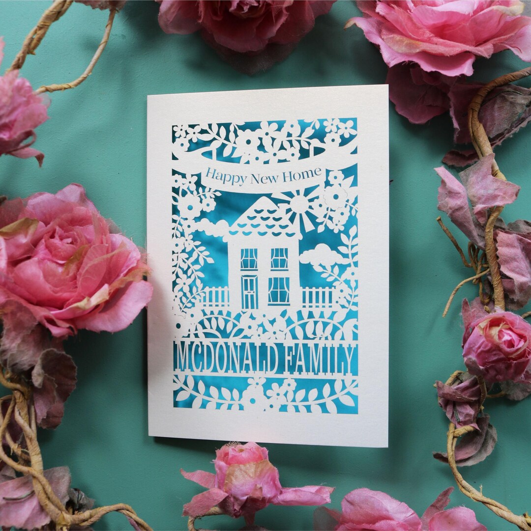 Personalized Laser Cut New Home Card – Papercut "home Sweet Home ...