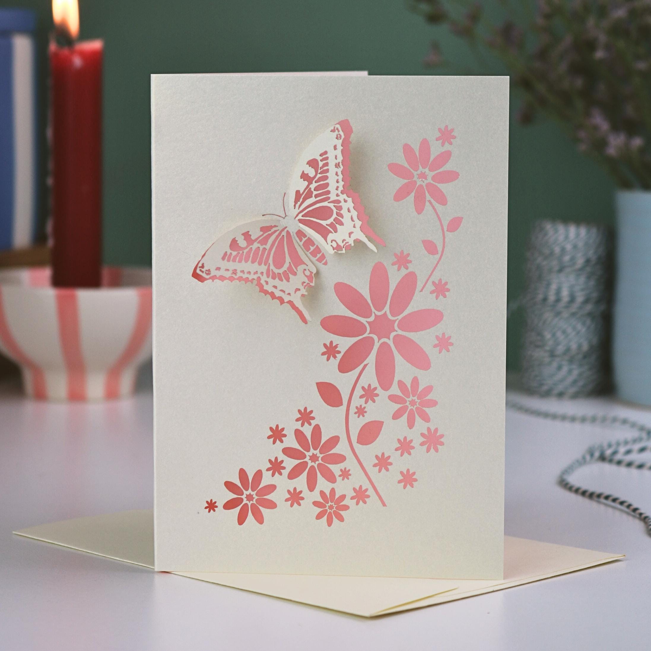 Laser Cut Butterfly Card, Papercut Pop Out Wings Butterflies Card for ...