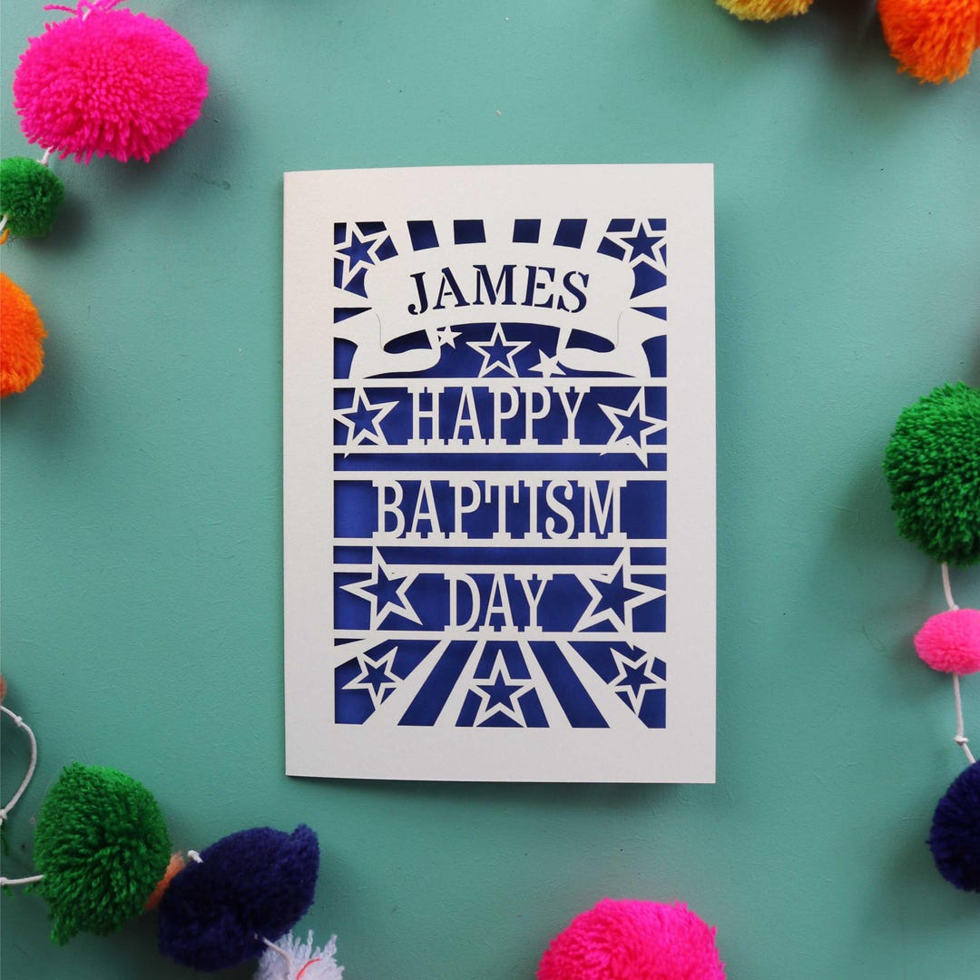Personalised Paper Cut Happy Baptism Day Card - Etsy
