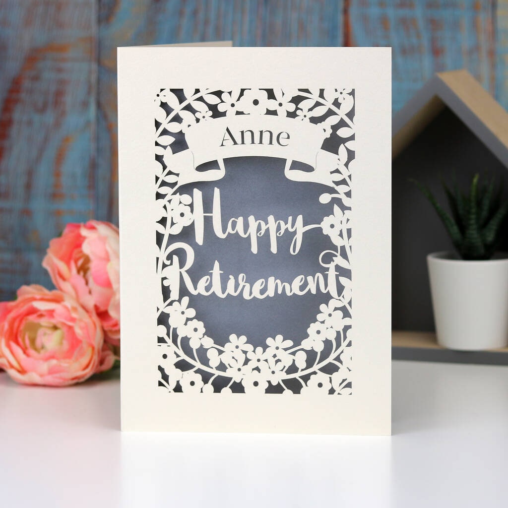 Personalised Papercut Retirement Card Laser Cut on Your - Etsy UK