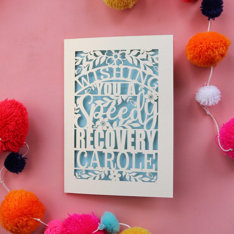 Personalised Get Well Soon Papercut Card, Speedy Recovery - Etsy