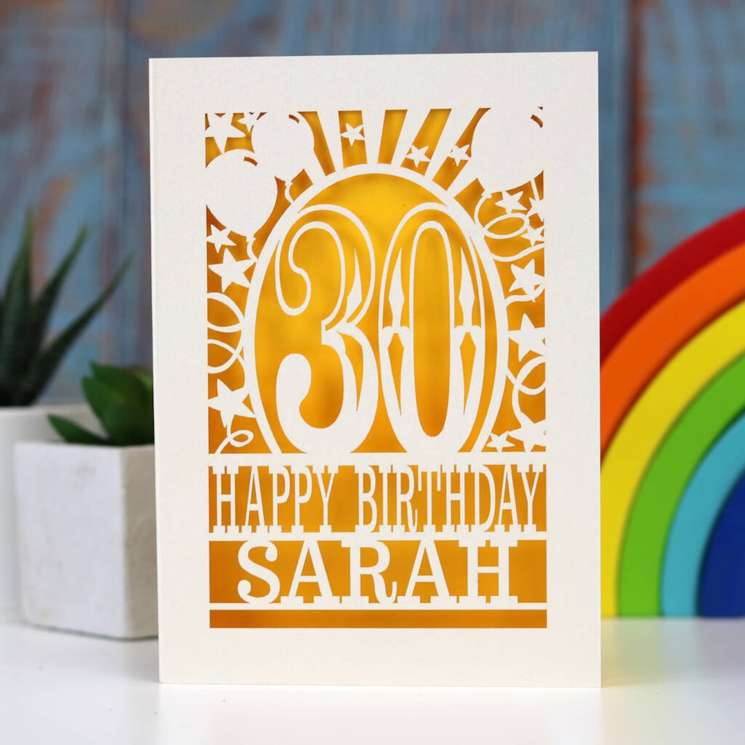 Personalised Any Age Papercut Birthday Card Laser Cut Card - Etsy