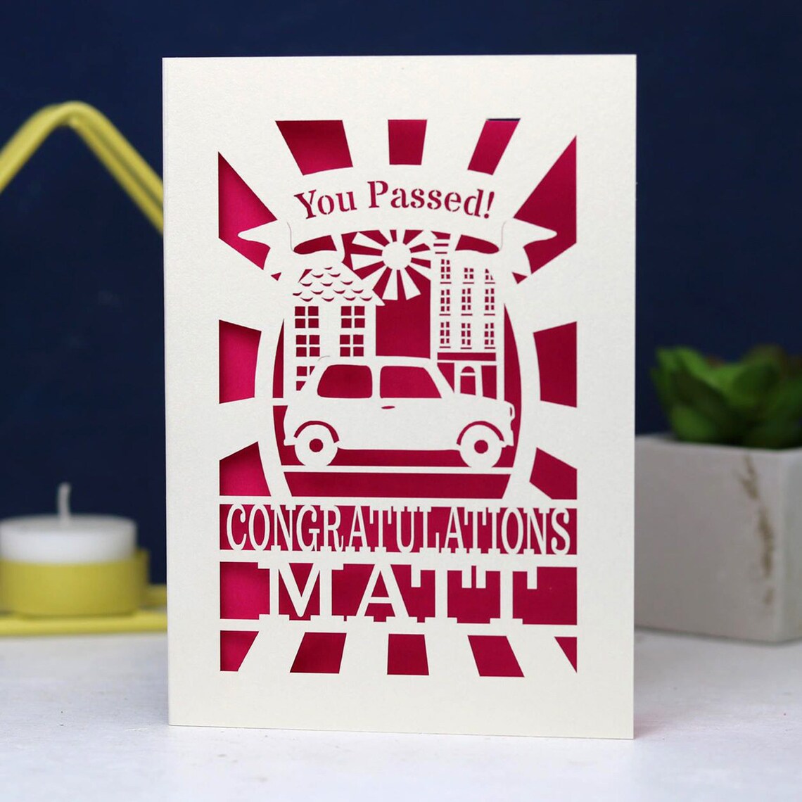 Personalised Papercut Driving Test Pass Card Congratulations | Etsy