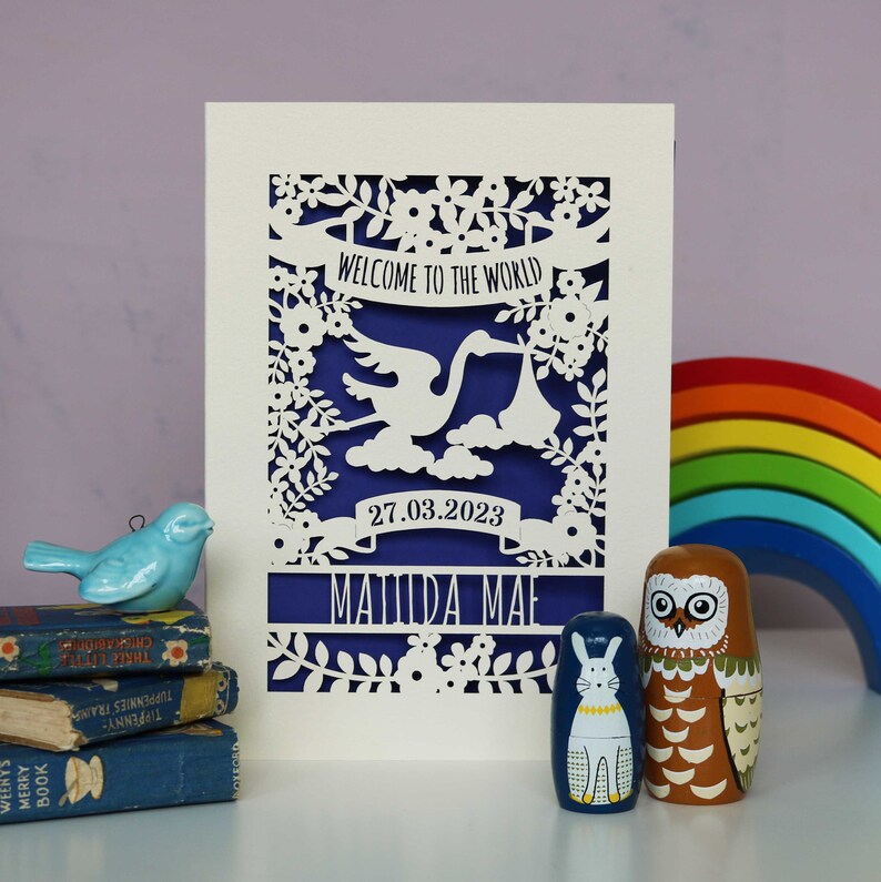 Personalised Papercut Floral New Baby Card Baby Cards Birth - Etsy UK