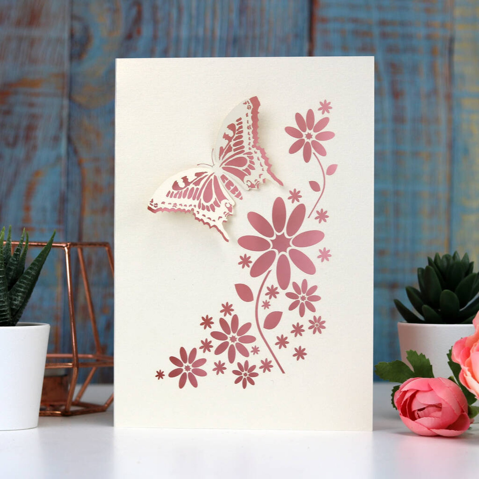 Laser Cut Butterfly Card Papercut Card for Friends All - Etsy
