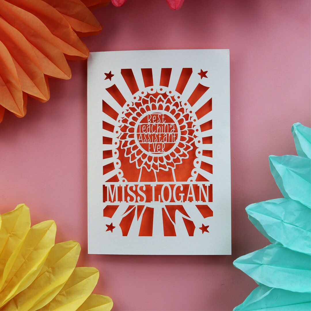 Personalised Thank You Teaching Assistant Card, TA Cards for Teacher ...