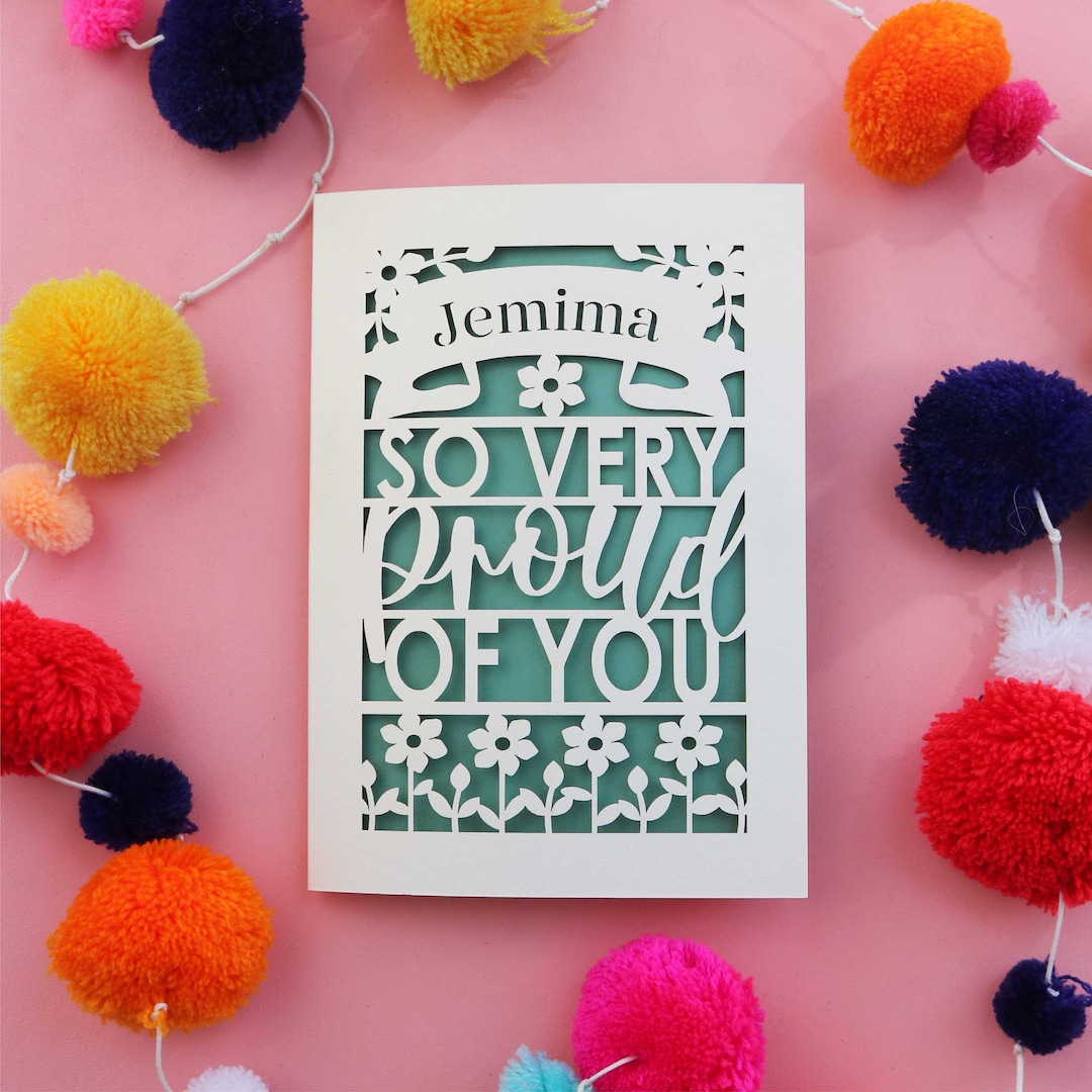 Personalised Papercut Proud of You Card, Congratulations Exam Success ...