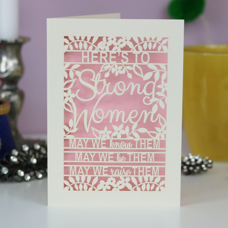 Papercut 'strong Women' Card, Mothers Day, International Women's Day - Etsy