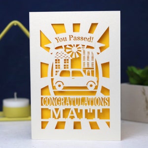 Personalised Papercut Driving Test Pass Card, Congratulations Laser Cut ...