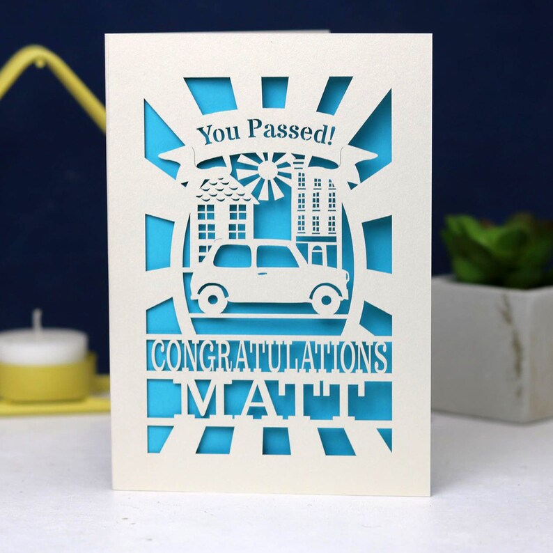 Personalised Papercut Driving Test Pass Card, Congratulations Laser Cut ...