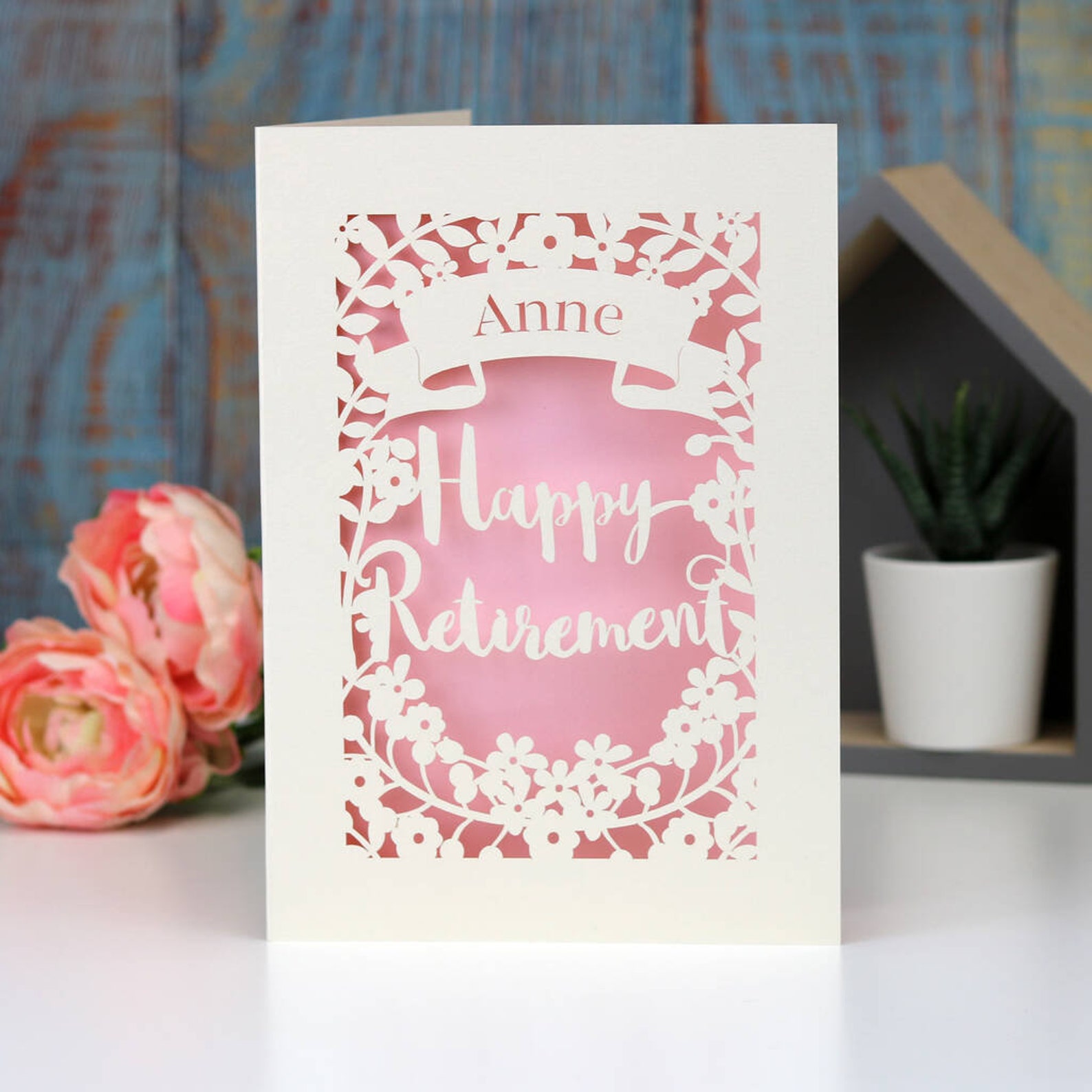 Personalised Papercut Retirement Card, Laser Cut on Your Retirement ...