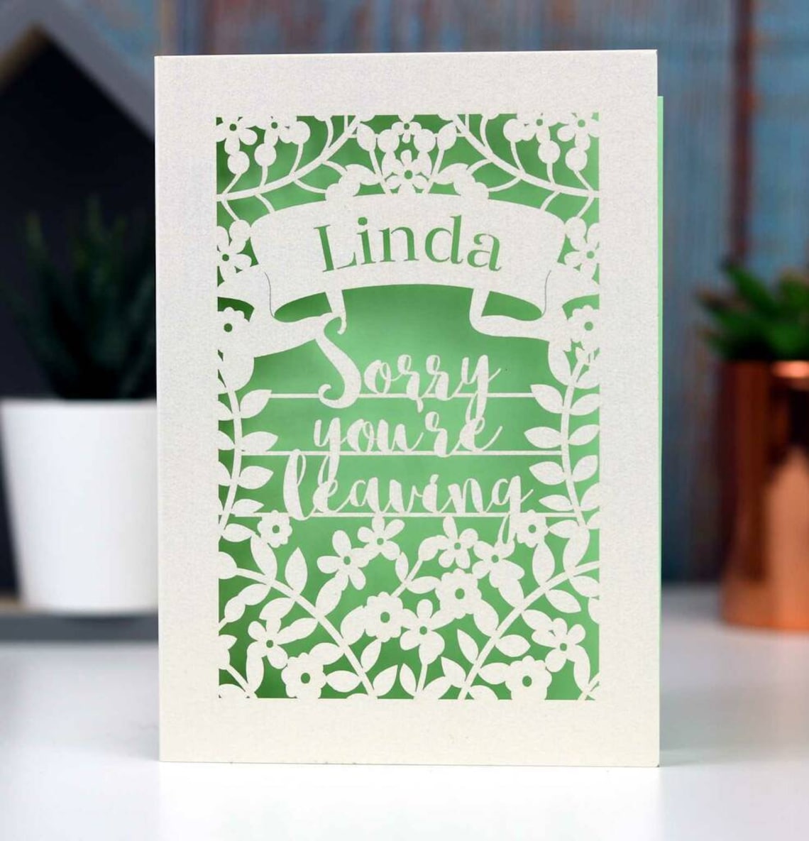 Personalised Leaving Card Papercut Sorry You're Leaving | Etsy