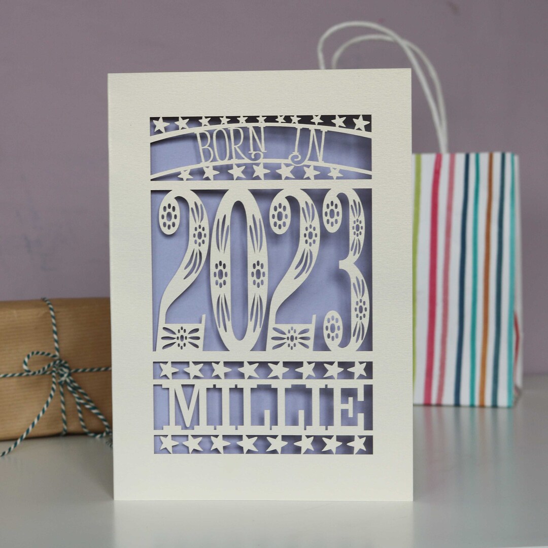 Personalised Papercut Born in 2023 New Baby Card A5 Size - Etsy