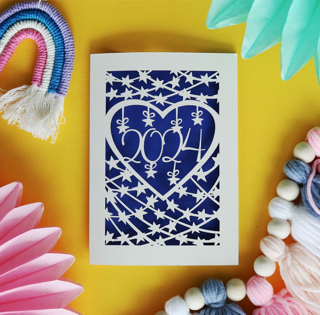 Papercut 2024 Happy New Year Card - Etsy