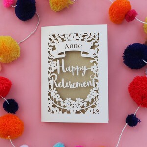 Personalised Papercut Retirement Card, Laser Cut on Your Retirement ...
