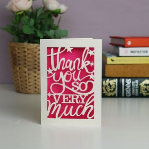 Paper Cut Thank You Card - Etsy