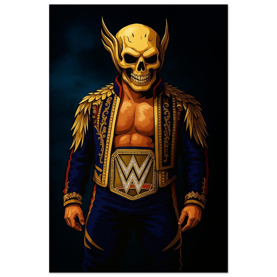 Cody Rhodes WWE Champion Skull Mask Poster | Wrestling Wall Art Print ...