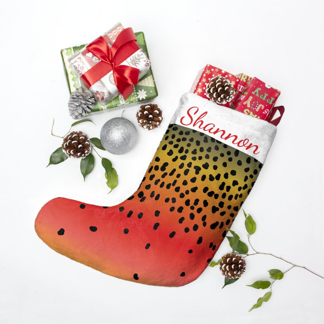 Cutthroat Trout Skin Pattern Christmas Stocking - Personalized ...
