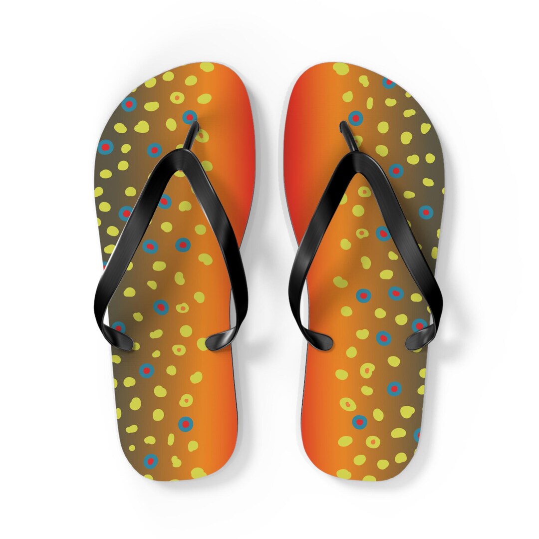 Brook Trout Skin Pattern Flip Flops: Fishing Lover Gift - Etsy
