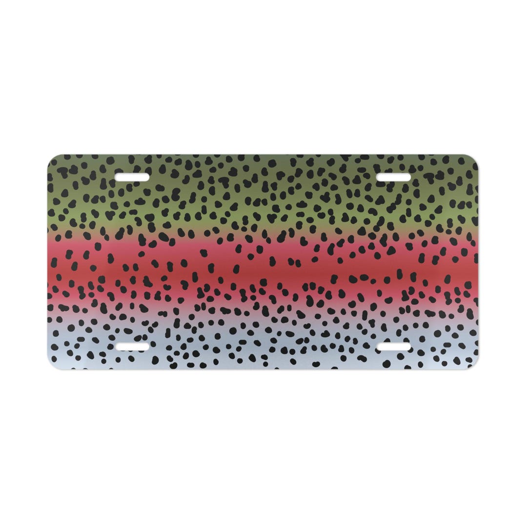 Rainbow Trout Skin Pattern Vanity Plate | Fly Fishing Car Accessory - Etsy