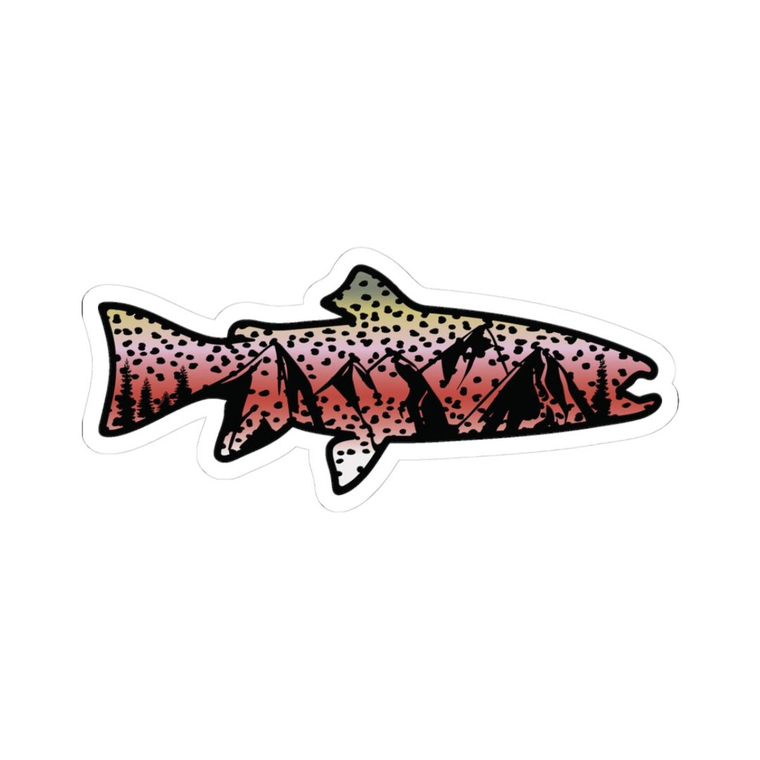 Rainbow Trout Skin Pattern Vinyl Sticker for Trout and Fly Fishing ...