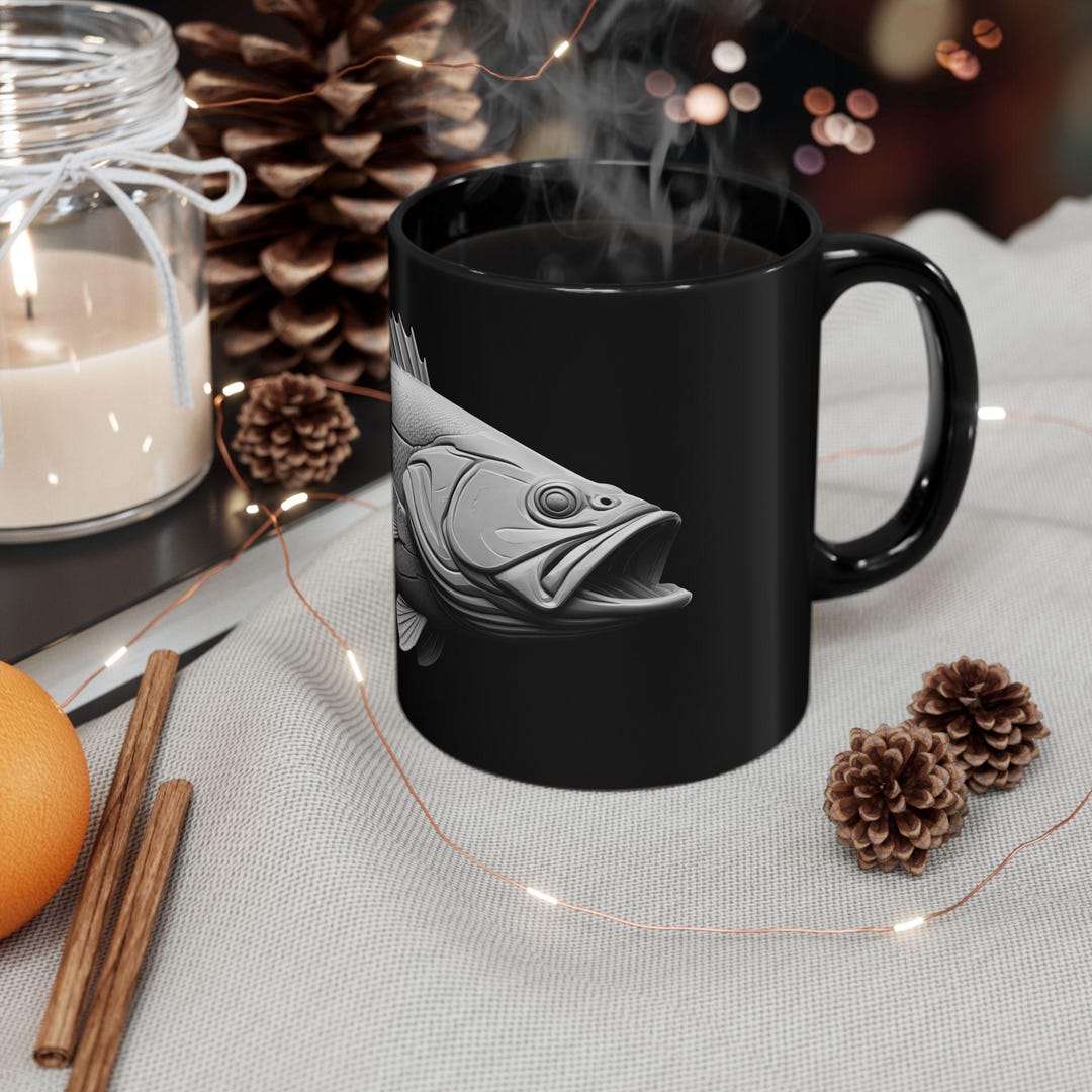 Metallic 3D Largemouth Bass Black Ceramic Coffee Mug - Etsy