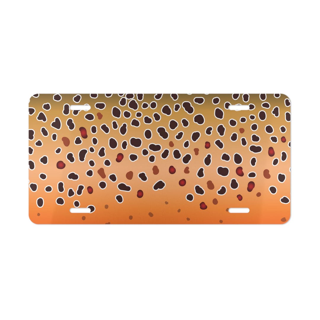 Brown Trout Skin Pattern Vanity Plate | Fly Fishing Car Accessory - Etsy