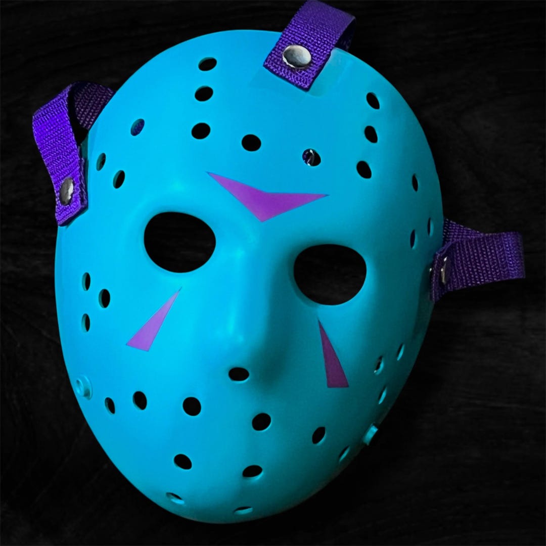 Máscara De Hockey Jason NES Turquesa Hecha a Mano Horror Coleccionable ...