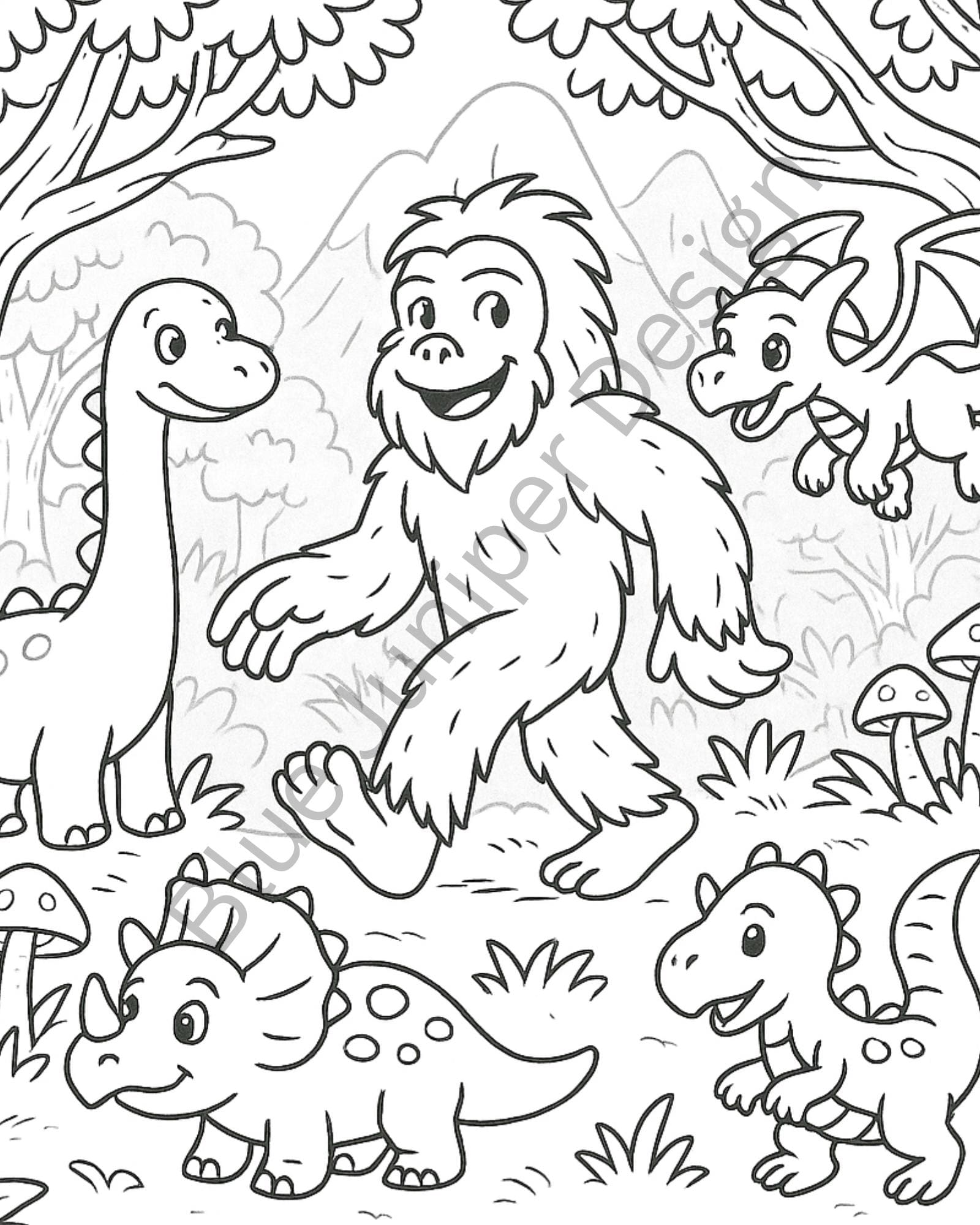 Dinosaur Coloring Pages- Printable Kids Activity Book- Prehistoric ...