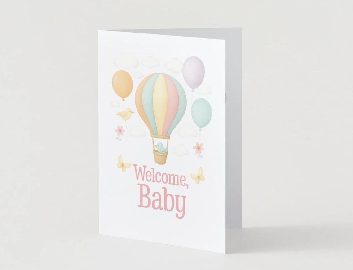 Set of 2 Baby Shower Cards – Printable Digital Download – Cute Gender ...