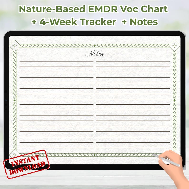 Nature-based EMDR VOC Chart & Tracker: Printable Therapy Tool (PDF ...